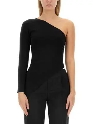 Alexander Wang Asymmetrical Viscose Knit Top - Black