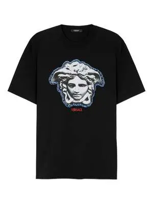 Versace Versace Medusa Relief Graphic T-Shirt - Size M Black