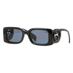 Gucci Rectangular Acetate Sunglasses With Logo Detail - Black