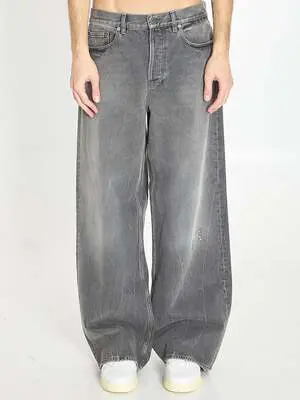 GOLDEN GOOSE Journey M's Wide Pants In Denim - Grey