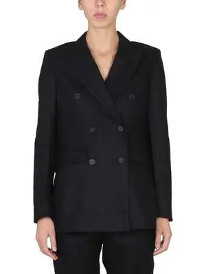 Remain Birger Christensen Peaked Lapel Double-breasted Mini Jacket - Black