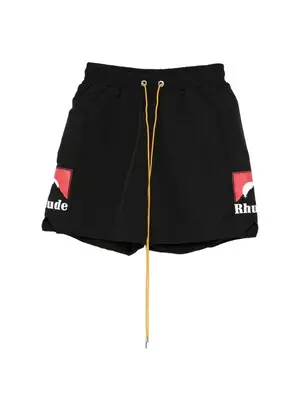 Rhude Moonlight Logo Shorts - Blackredwh