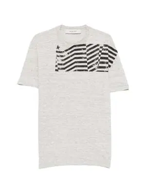 GOLDEN GOOSE Graphic-print Short Sleeve T-shirt Size - Grey