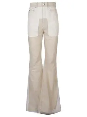 Rick Owens Tailored Trousers With Contrast Paneling - Beige