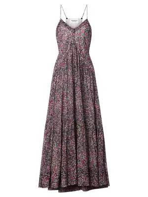 MARANT ETOILE Floral Print Tiered Maxi Dress - Multicolour