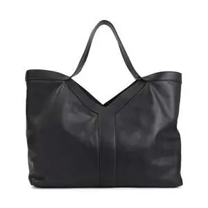 Saint Laurent Large Tote In Leather - Black