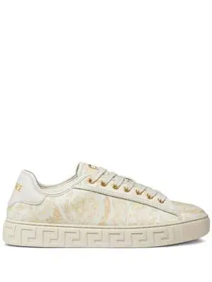 Versace Greek Inspired Lace-up Sneakers - Washedgold