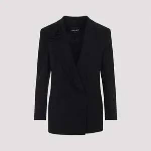 Giorgio Armani Double-breasted Jacket In Silk Cady With Rose Detail