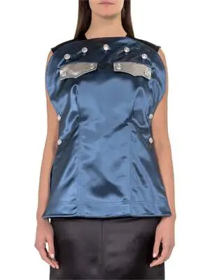 Calvin Klein Satin Top With Button Details