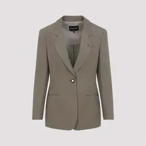 Giorgio Armani Single Breasted Linen Jacket - Grey