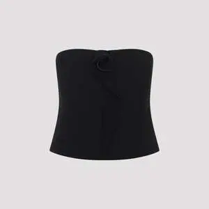 Giorgio Armani Silk Strapless Top With Draped Detail