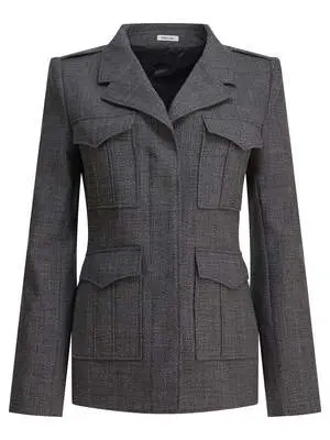 Alexander McQueen Wool Jacket With Notched Lapel - Grey