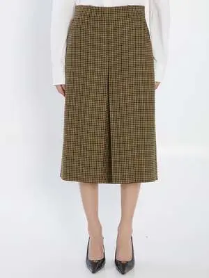 Saint Laurent Fw25 Tailored Wool Plaid Trousers - Brown