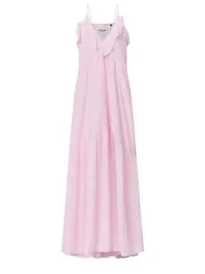 MARANT ETOILE Tiered Ruffled Cotton-blend Maxi Dress - Pink
