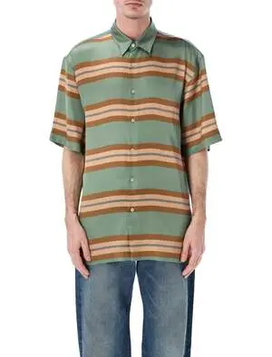 Dries Van Noten Striped Fluid Shirt - Pistache