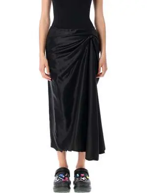 Balenciaga Draped Skirt In Cupro Twill