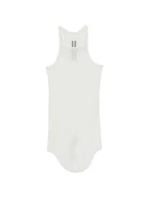 Rick Owens Ribbed Tank Top With Raw-cut Hem - White