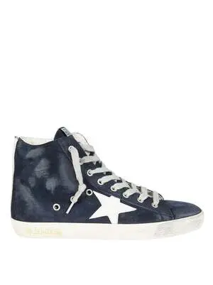 GOLDEN GOOSE Francy Leather Star And Heel Tab Sneakers - Blu