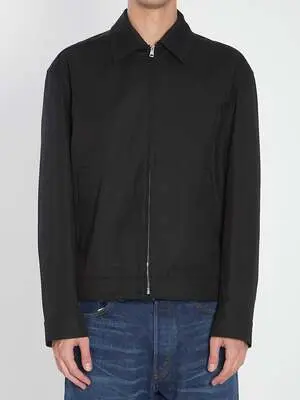 Gucci Cotton Twill Zip Up Jacket With Web Detail - Black