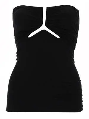 Rick Owens Ruched Cut-out Tube Top - Black