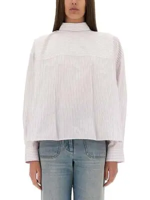 Victoria Beckham Striped Cotton Blouse