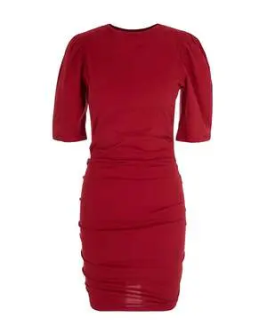Isabel Marant Étoile Isabel Marant Ruched Puff Sleeve Mini Dress Cherry