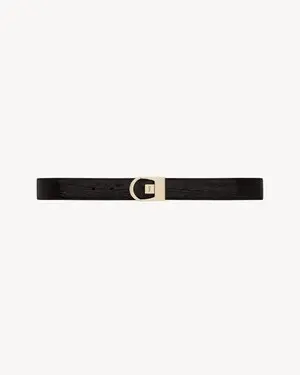 Saint Laurent Reversible Belt In Crocodile Embossed Leather