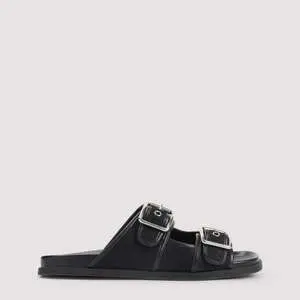Gucci Double-buckle Leather Sandals - Black