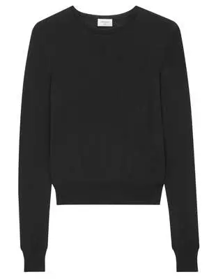 Saint Laurent Fitted Crewneck Sweater In Certified Wool