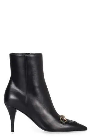 Gucci Ankle Boots With Horsebit Detail - Black