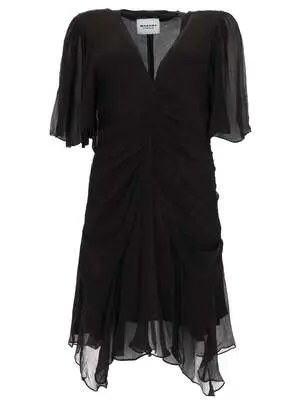 MARANT ETOILE Damya Lace-trimmed Mini Dress - Black