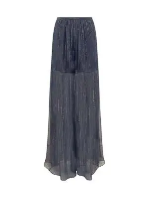 Rochas Fluid Tailored Trousers With Metallic Stripes - Navy