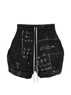 Rick Owens Drawstring Boxer Shorts With Slits - Black