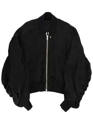 Rick Owens Ruched Bomber Jacket - Black