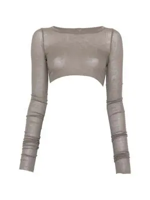 Rick Owens Long Sleeve Round Neck Top - Grey