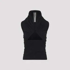 Rick Owens Prong Plunge-neck Long-sleeve Jersey Top - Black