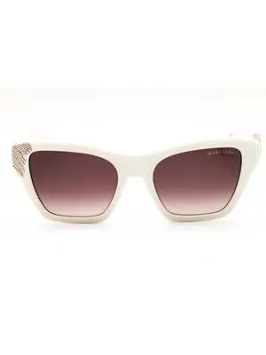 MARCIANO Rectangular Mini Designer Sunglasses - 21f - White / Gradient Brown