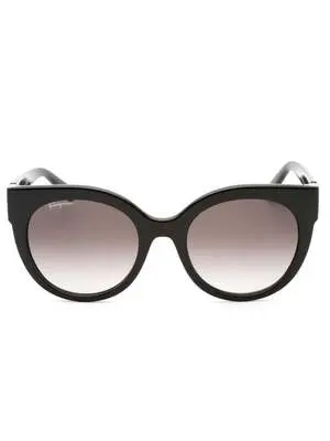 FERRAGAMO Round Designer Sunglasses For Sf1031s - 001 - Black/grey Gradient