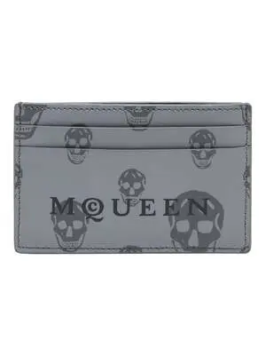 Alexander McQueen Skull Print Card Holder - Grey