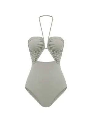 Rick Owens Halter Neck Cut-out One-piece - Beige