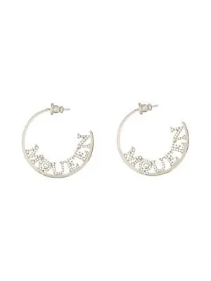 Alexander McQueen Diamond-embellished Hoop Earrings - Silver