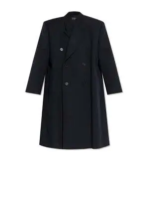Balenciaga Double-breasted Oversized Cashmere And Wool-blend Coat - Blue