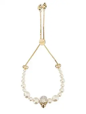 Alexander McQueen Skull And Pearl Friendship Bracelet - Multicolour