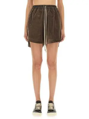 Rick Owens Drawstring Straight-hem Shorts - Brown
