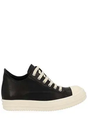 Rick Owens Lace Up Leather Sneakers - Black