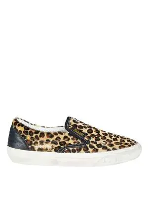 GOLDEN GOOSE Vce Penstar In Leopard-print Pony Skin With Leather Heel Tab - Nero