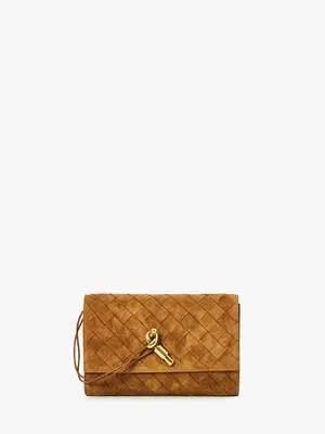 Bottega Veneta Elegant Mini Woven Leather Crossbody Bag - Brown
