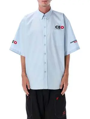 Balenciaga Ceo Uniform Logo Shirt - Blue