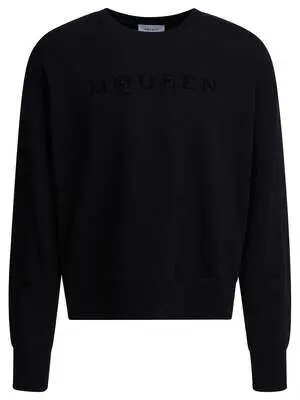 Alexander McQueen Cotton Sweatshirt With Logo - Black