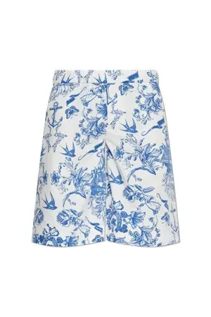 Alexander McQueen Paintndjama Mini Shorts For - Ivory-navy